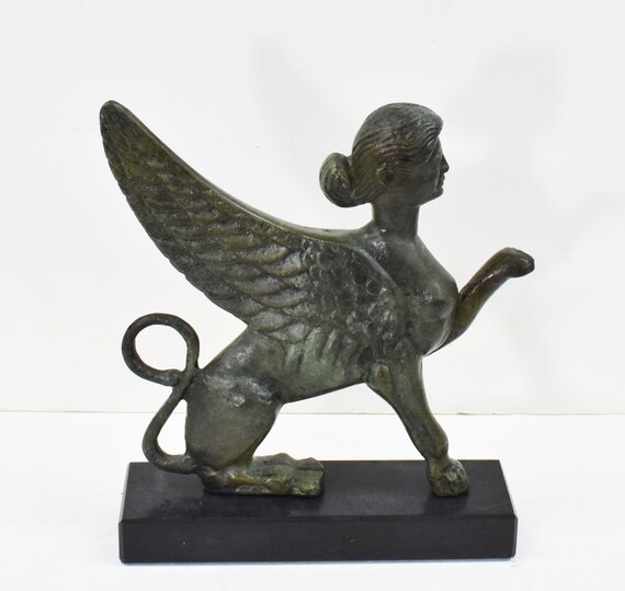 Sphinx Small Bronze Statue Sculpture Guardian of Sacred - Etsy