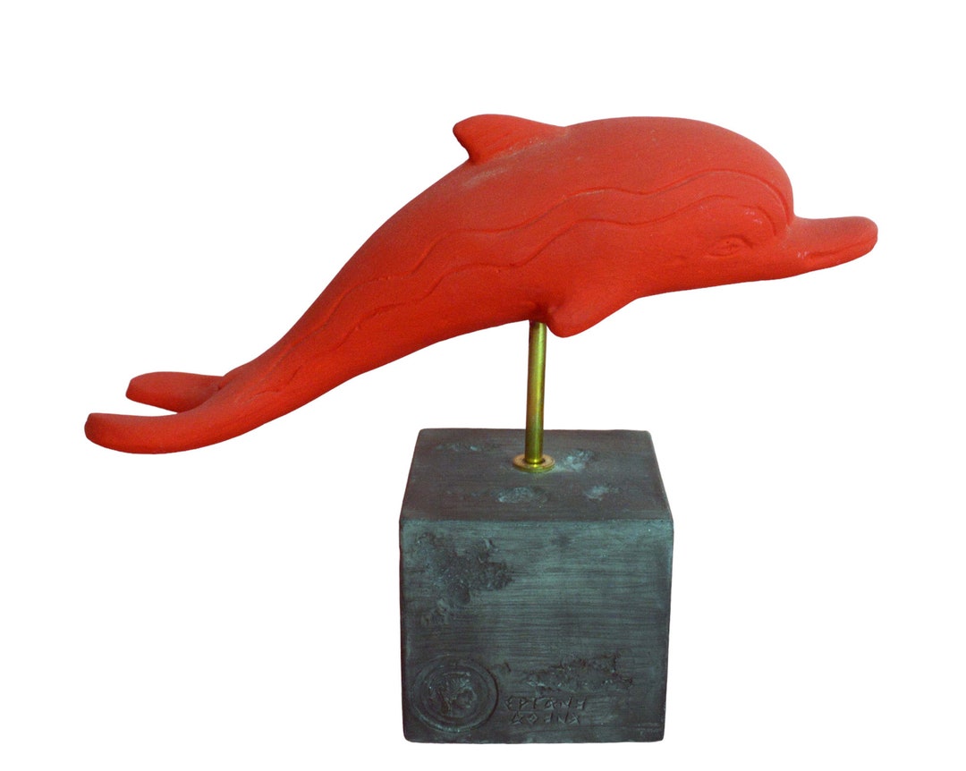 Minoan Dolphin Red Figurine Casting Stone Ancient and Modern Abstract ...