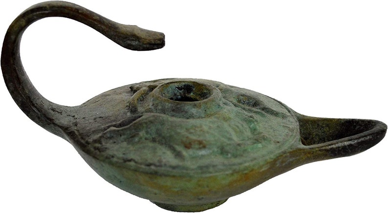 Bronze Oil Lamp With Snake and Bull Design Ancient Greek Art - Etsy
