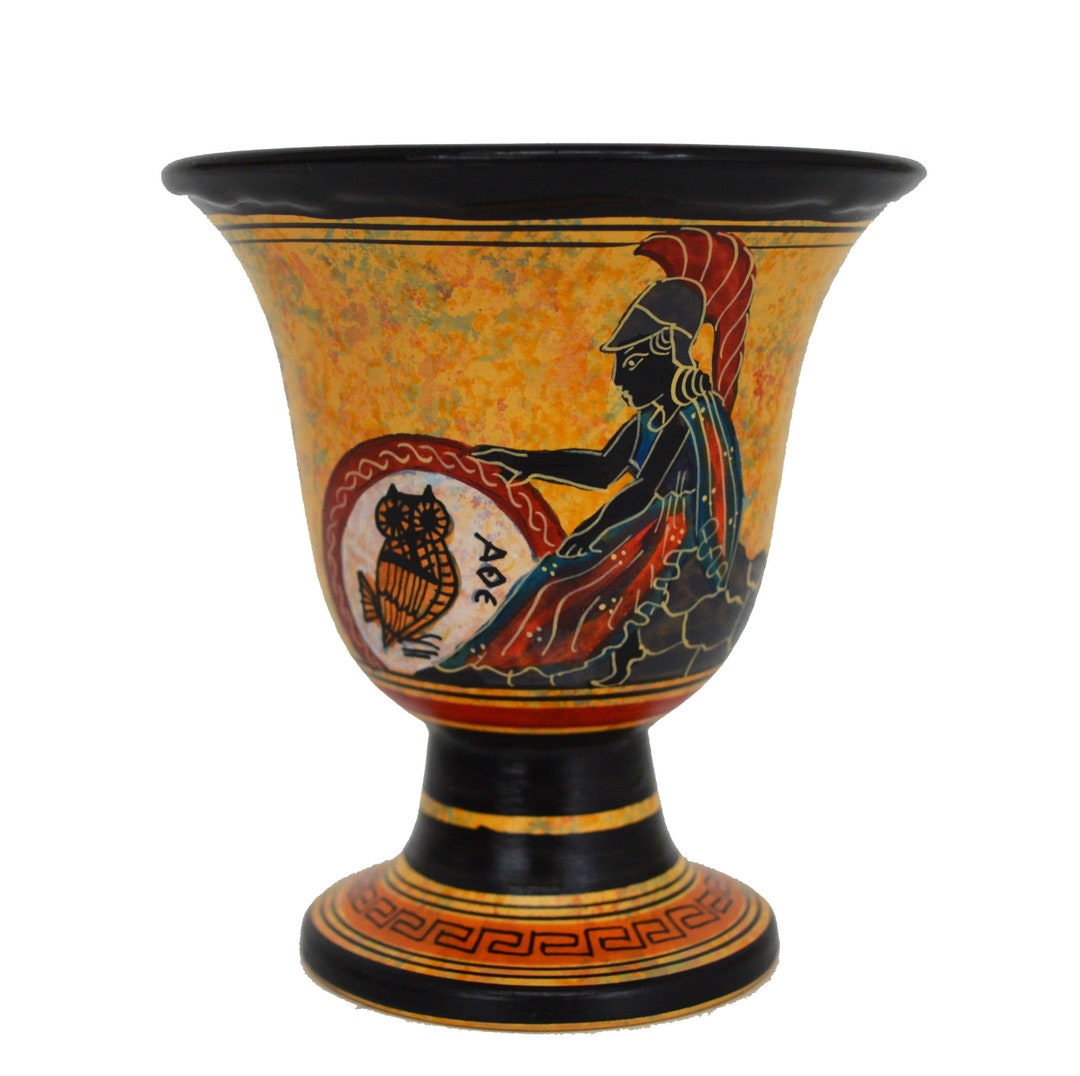 Pythagoras Fair Cup Pythagorean Goddess Athena Hand Painted on Outside ...