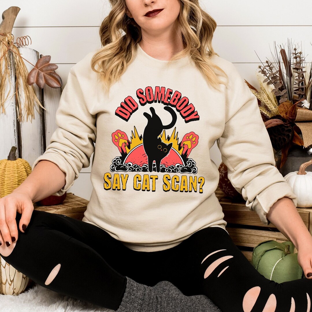 CT Technologist Sweatshirt, Funny Medical Imaging Crew Neck, Cat Scan ...
