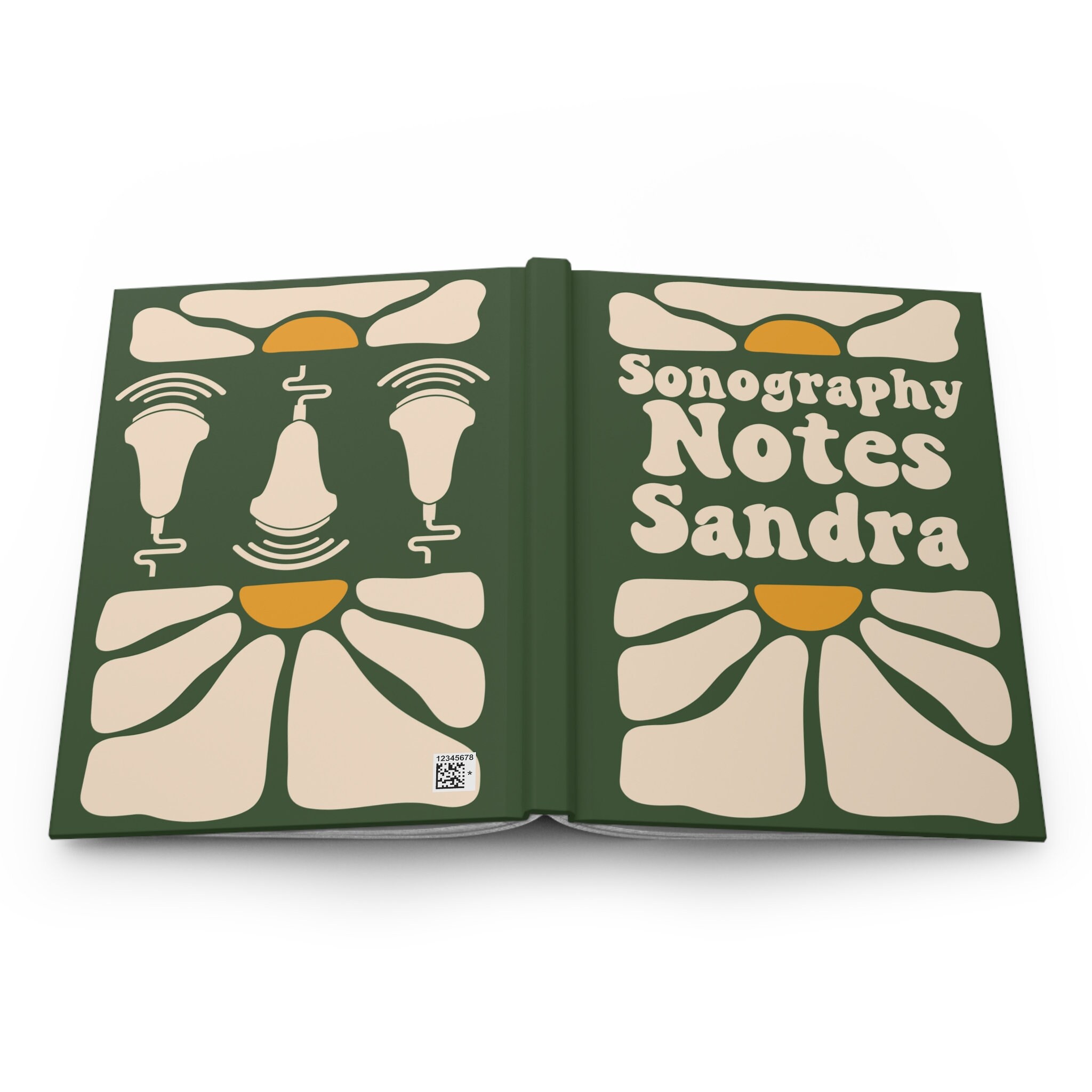 Personalized Retro Sonography Student Extern Notes Lined Hardcover ...