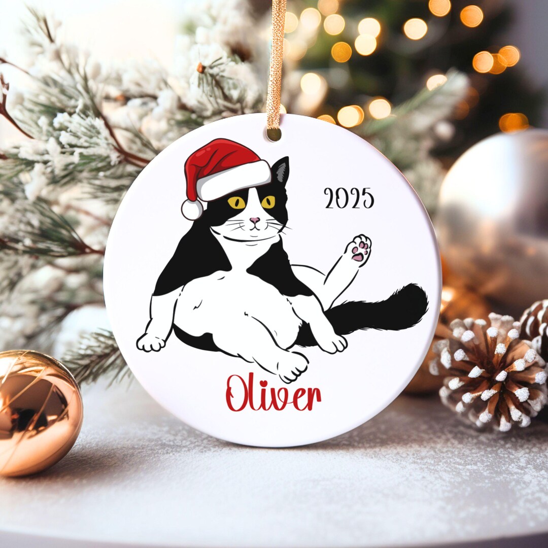 Custom Fat Cat Ornament, Custom Tuxedo Cat Ornament, Custom Pet ...