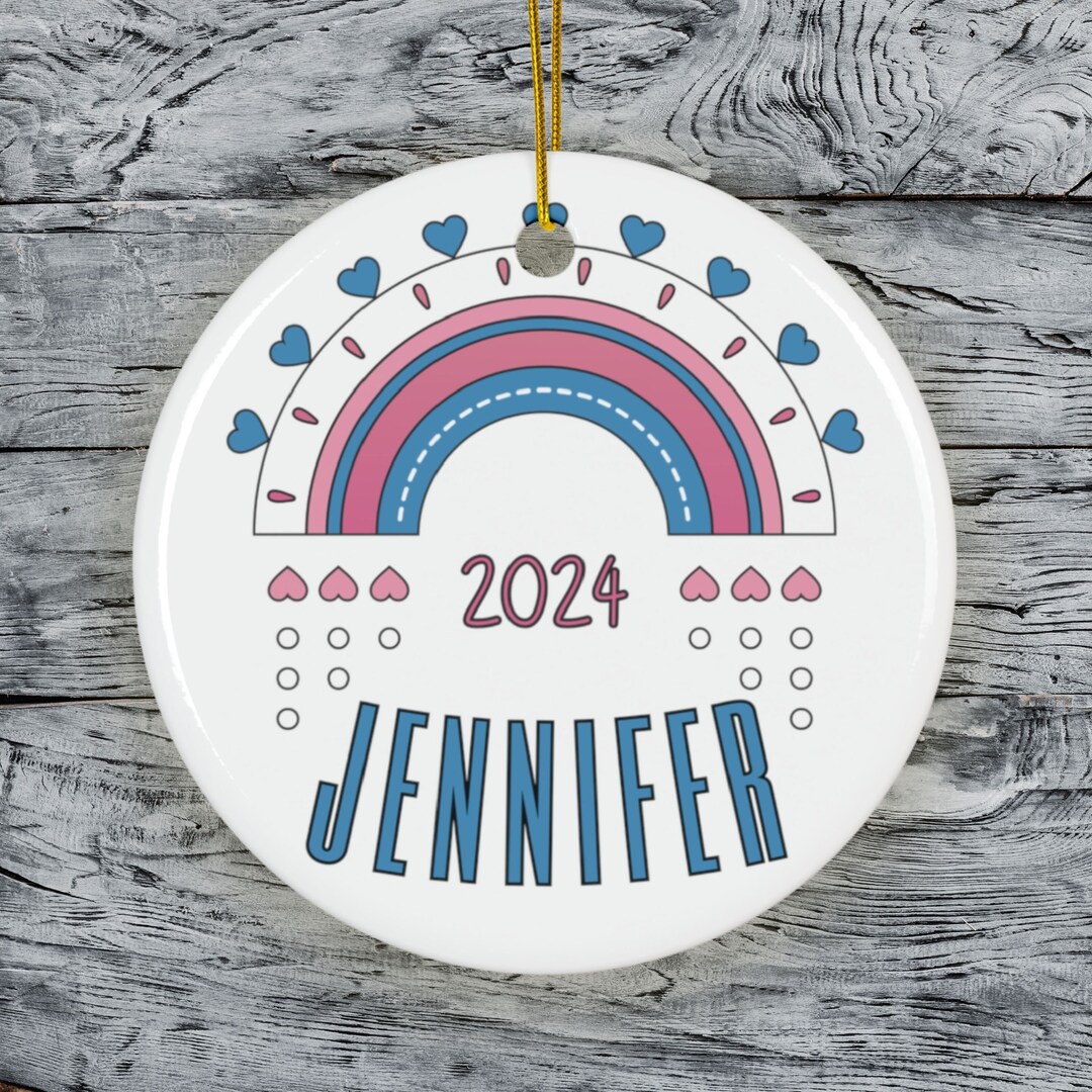 Personalized Transgender Christmas Ornament, Custom Trans Flag Ceramic ...