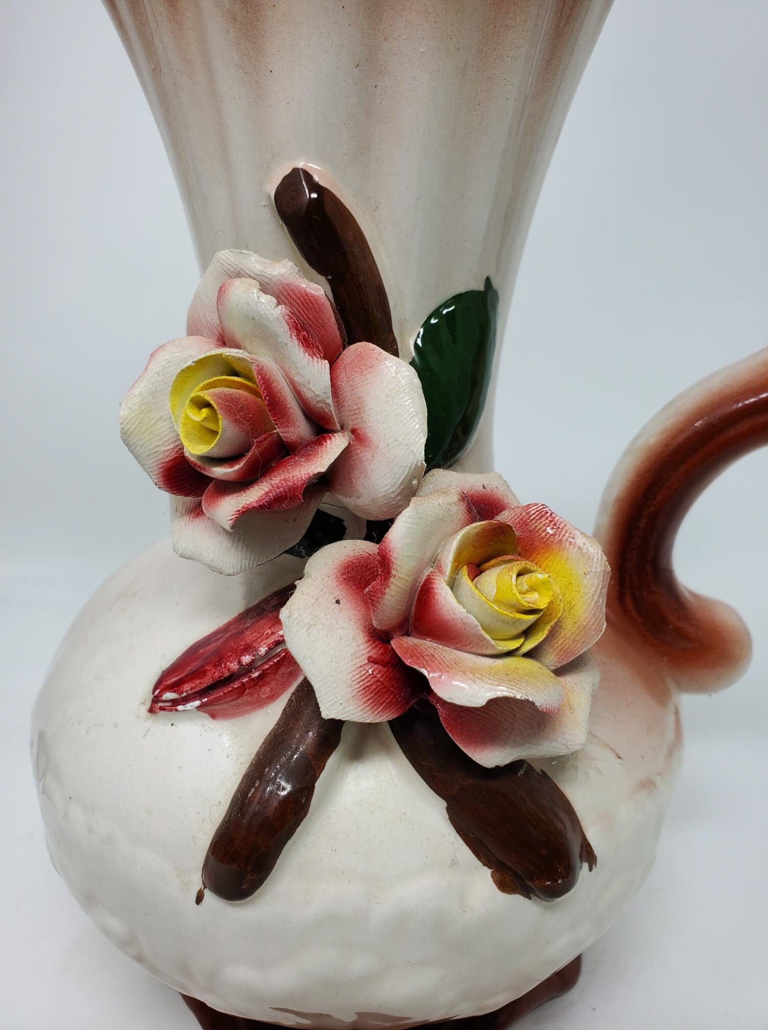 Antique Porcelain Capodimonte Ewer Water Pitcher Applied - Etsy
