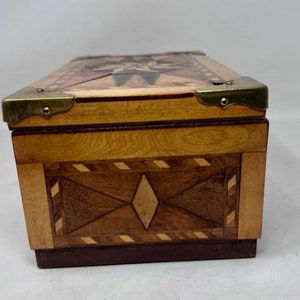 Vintage Inlaid Wood Keepsake Jewelry Box Hall - Etsy