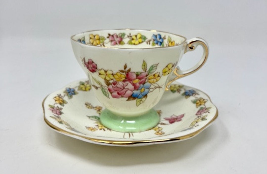 Vintage Foley China Tea Cup & Saucer - Etsy