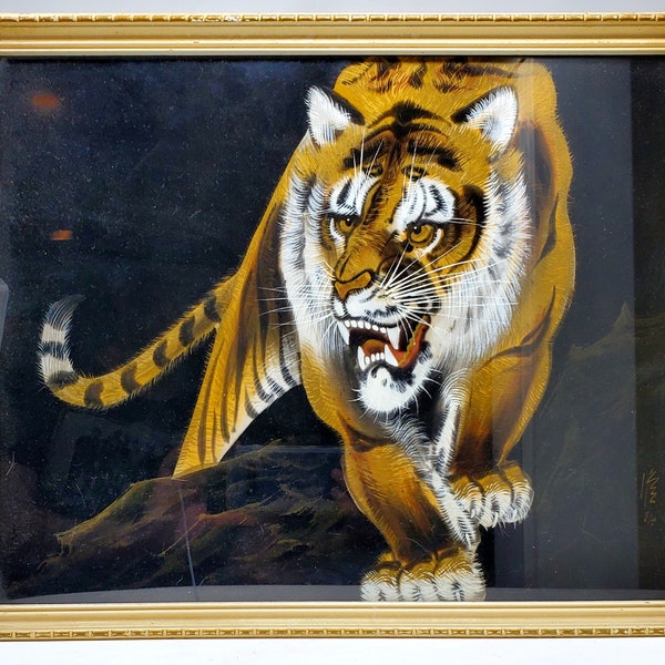 Tiger Silk Painting - Etsy