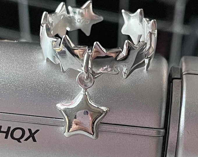 925 Y2k Chubby Star Charm Ring Puff Star 925 Sterling Silver Grunge ...