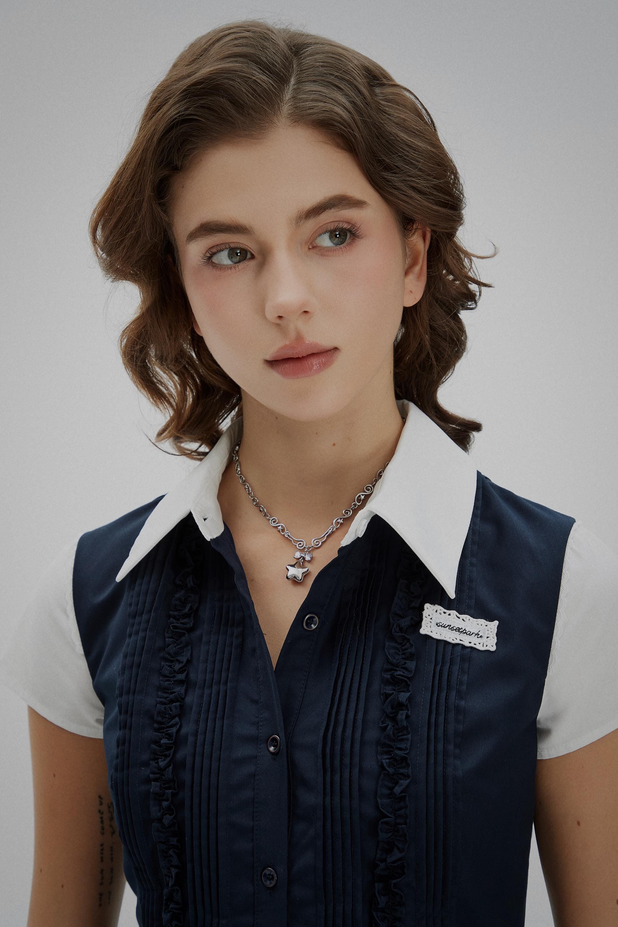 Y2k Star Locket Necklace Dreamcore Shoujo Coquette Bow Necklace Choker ...