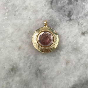 Cottagecore Vintage Coquette Locket Translucent Rose Round Locket Charm ...