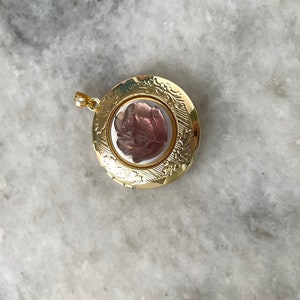 Cottagecore Vintage Coquette Locket Translucent Rose Round Locket Charm ...