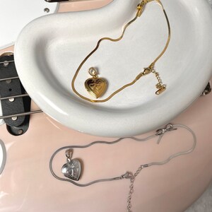 Coquette Bow Heart Locket Necklace Y2k Bow Choker Fairy Grunge Tarnish ...
