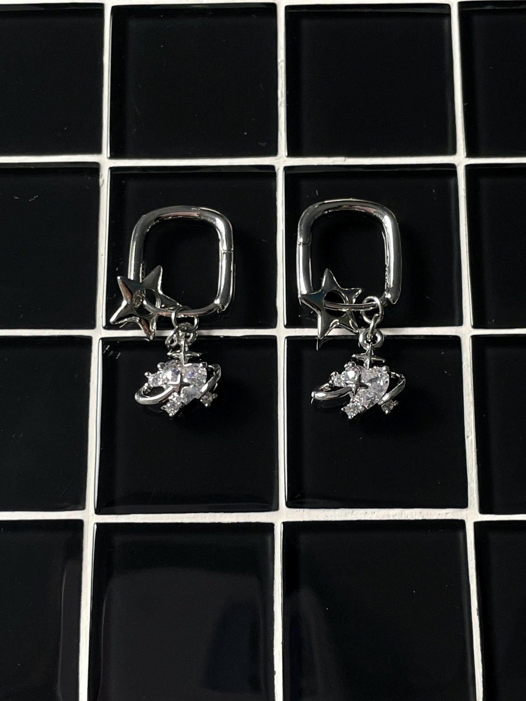 Y2K Star Hoop Earrings, Grunge Nana Anime Star Orbit Gyaru Gal K Pop ...