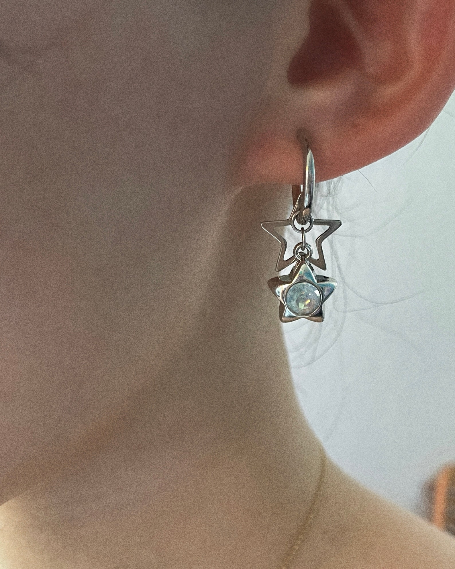 Y2K Grunge Star Hoop Earring Chubby Star Nana Punk Hoop Earrings Hollow ...