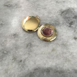 Cottagecore Vintage Coquette Locket Translucent Rose Round Locket Charm ...