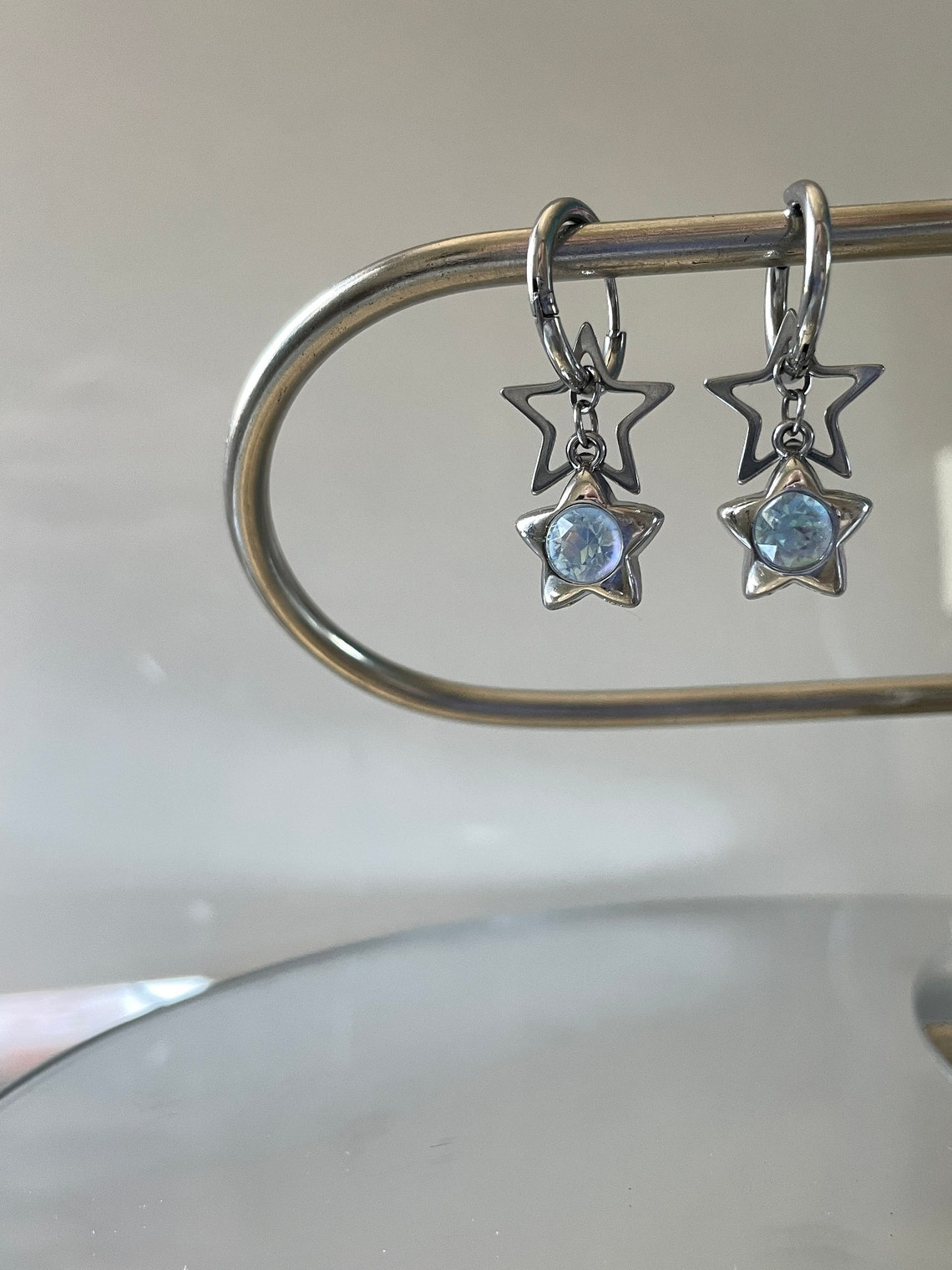 Y2K Grunge Star Hoop Earring Chubby Star Nana Punk Hoop Earrings Hollow ...