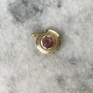 Cottagecore Vintage Coquette Locket Translucent Rose Round Locket Charm ...