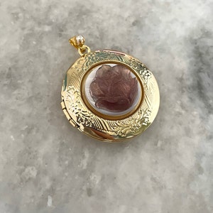 Cottagecore Vintage Coquette Locket Translucent Rose Round Locket Charm ...