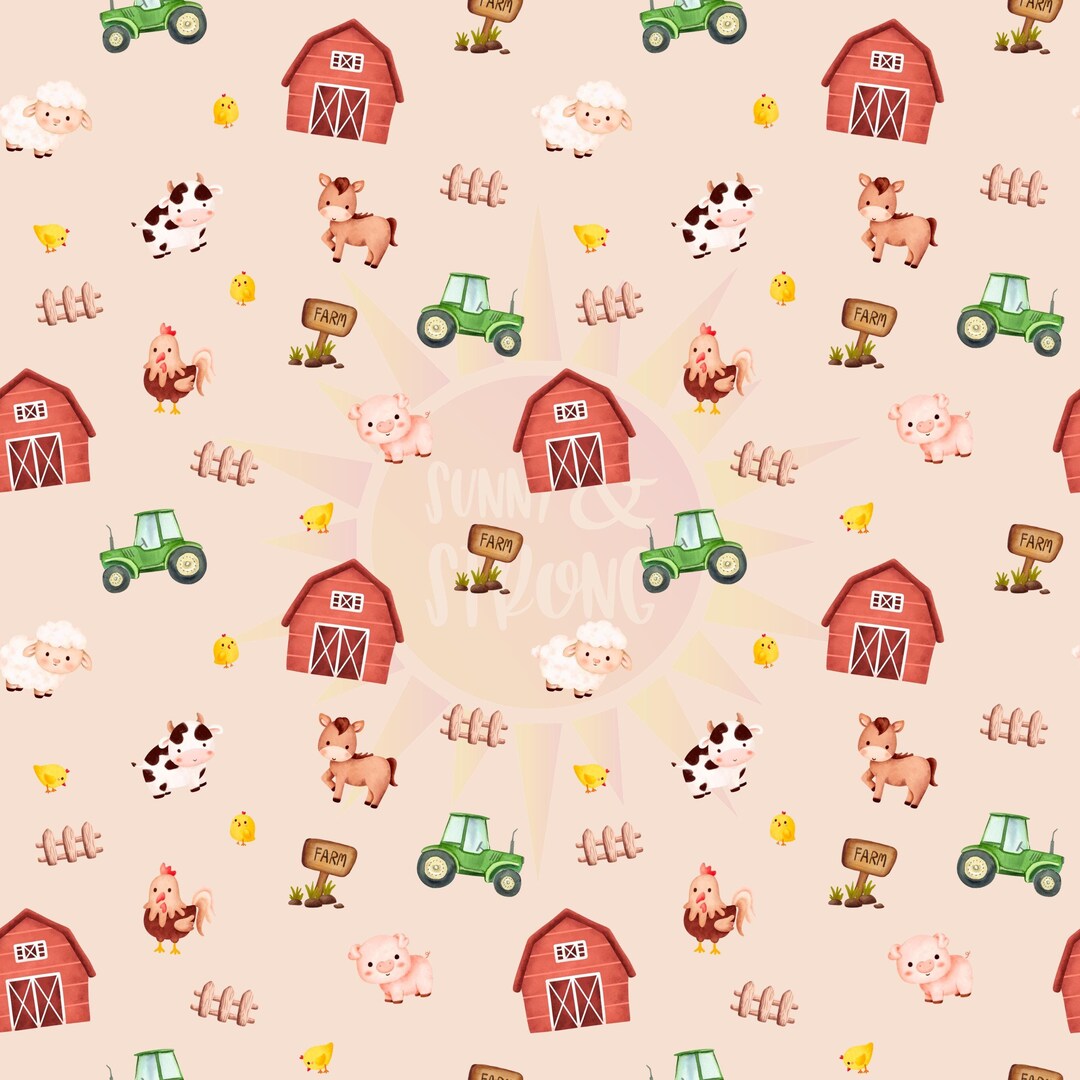 Barn Animal Printable Pattern Cute Barnyard Printable Paper Farm Animal ...