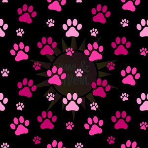 Pink Pawprint Printable Paper Paw Print Digital Paper Pack Dog Paw ...