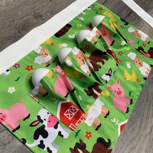 Toddler Egg Apron With 4 Pockets and Barnyard Pattern Apron for ...