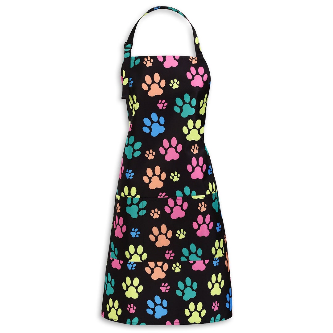 Waterproof Paw Print Apron for Dog Groomer Apron for Pet Lover Grooming ...