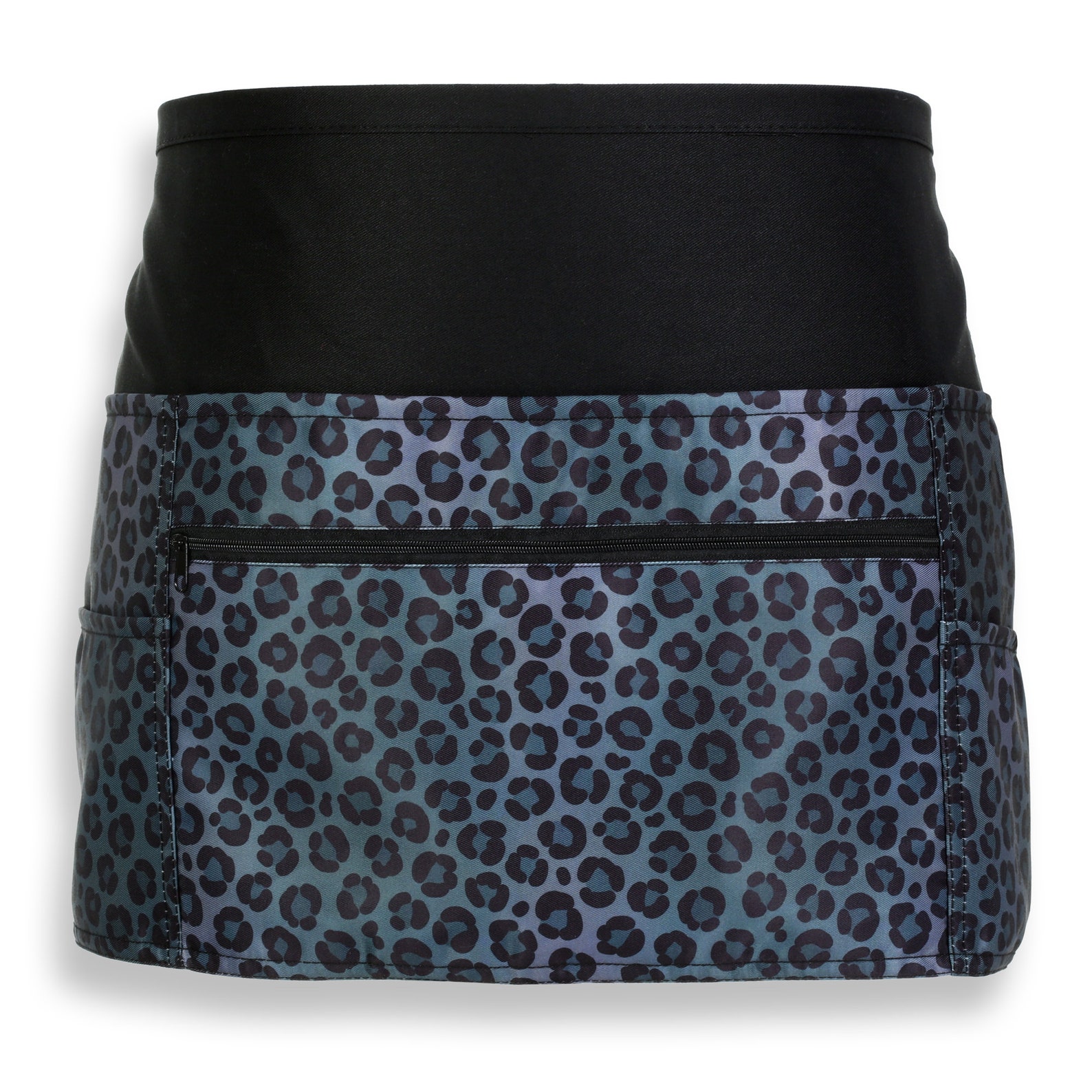 Black Leopard Waitress Apron With Pockets Short Server Apron - Etsy