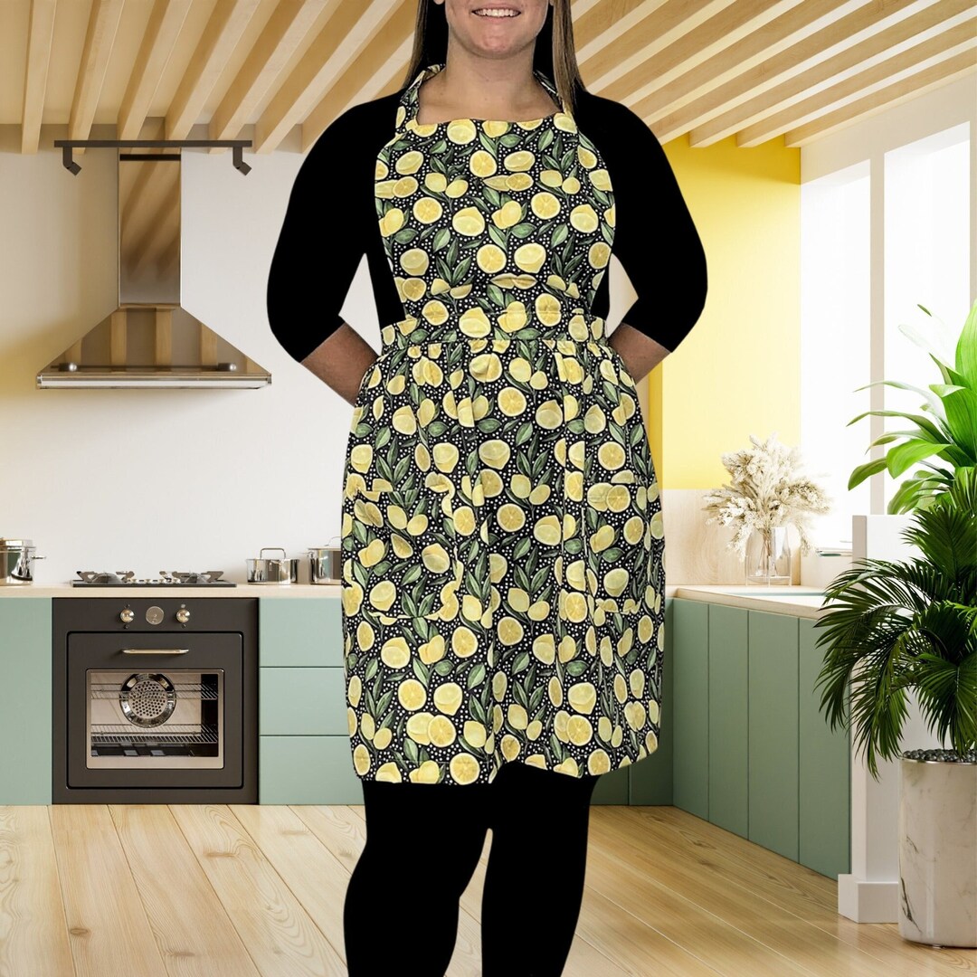 Lemon Apron for Women Waterproof Apron for Cleaning Cooking Apron Cute ...