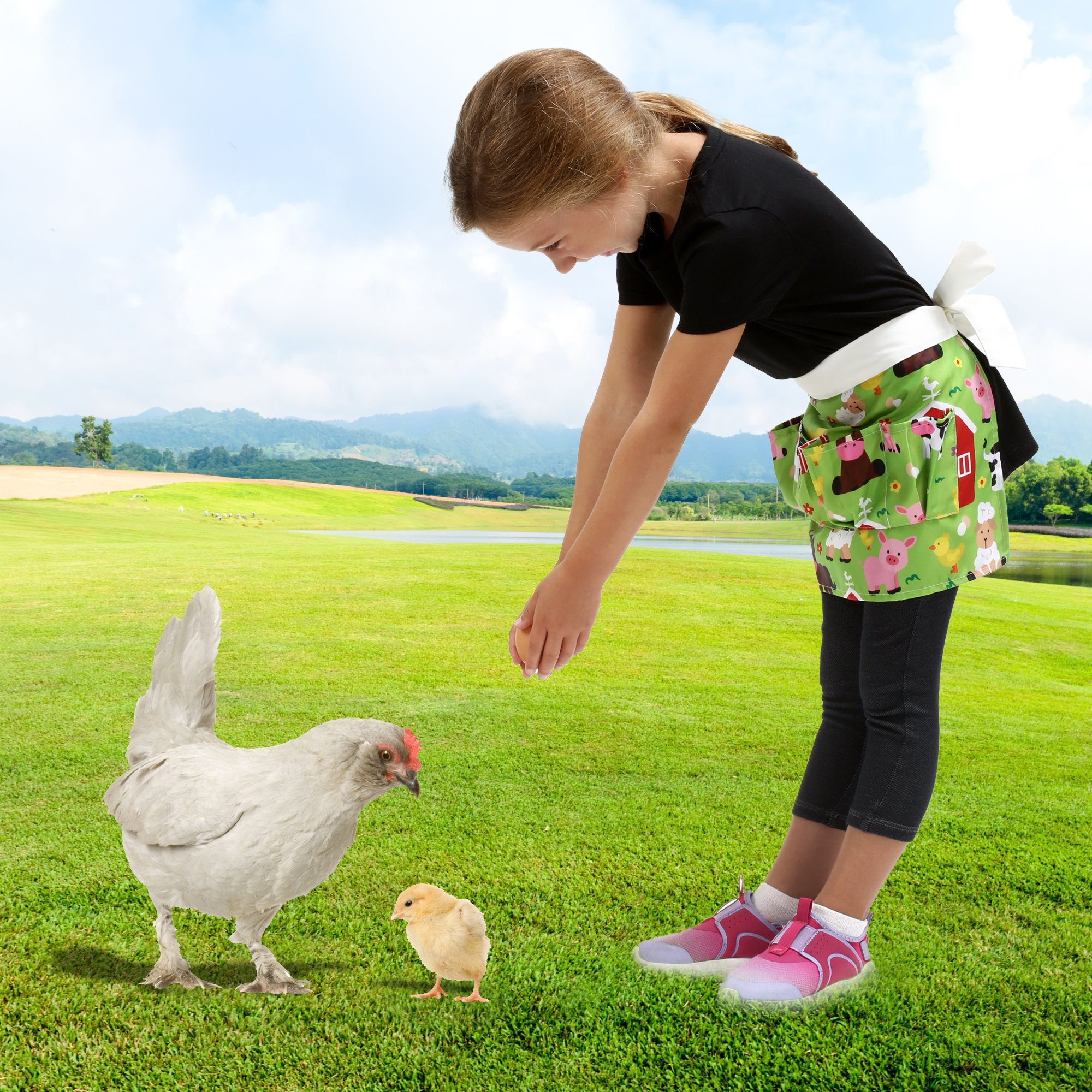 Toddler Egg Apron With 4 Pockets and Barnyard Pattern - Etsy