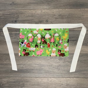 Toddler Egg Apron With 4 Pockets and Barnyard Pattern Apron for ...