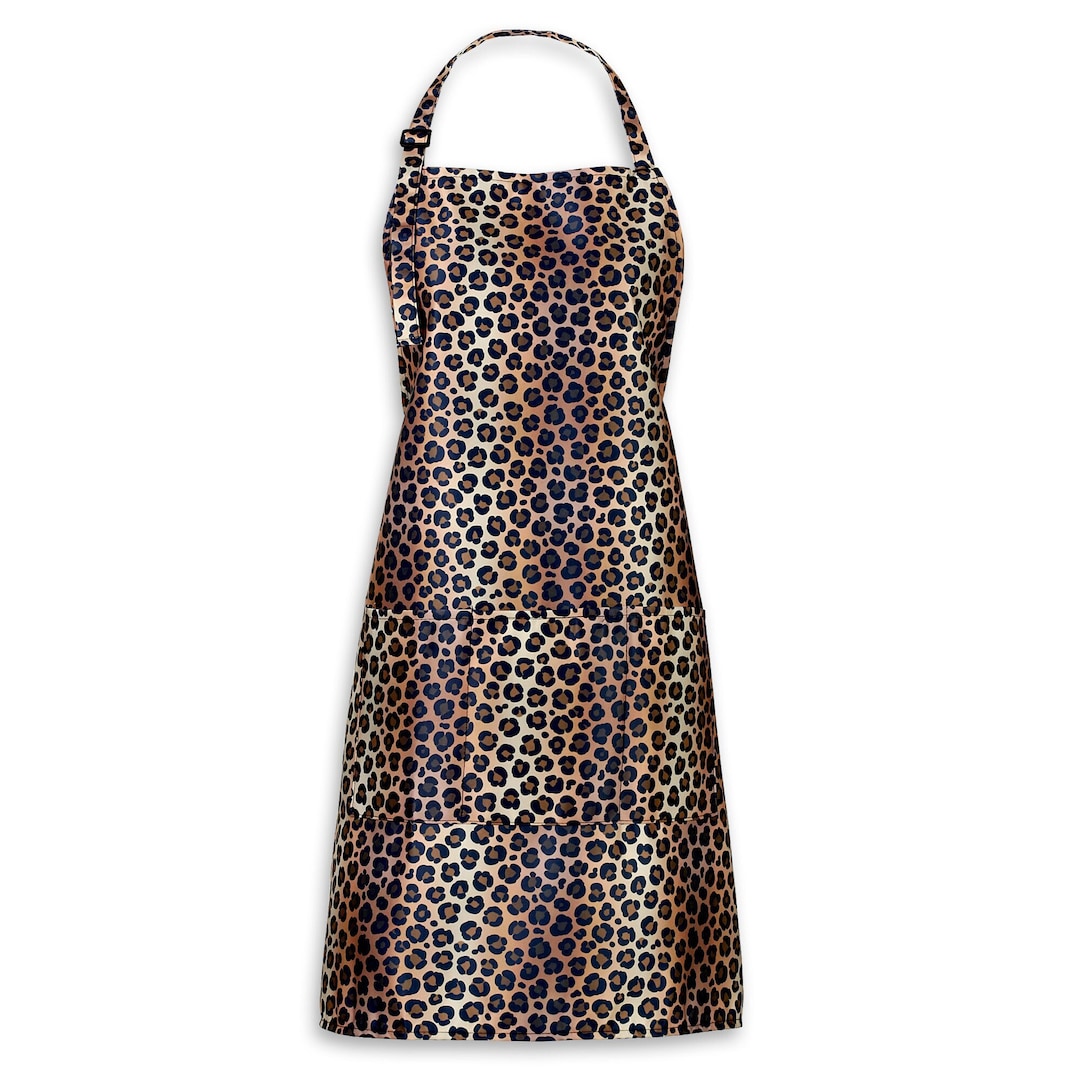 Waterproof Cheetah Apron With Pockets Cheetah Print Apron for Women ...
