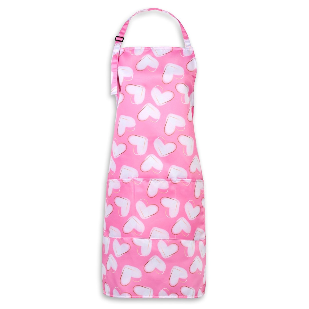 Pink Apron With Hearts Stylist Apron for Nail Tech Gift for ...