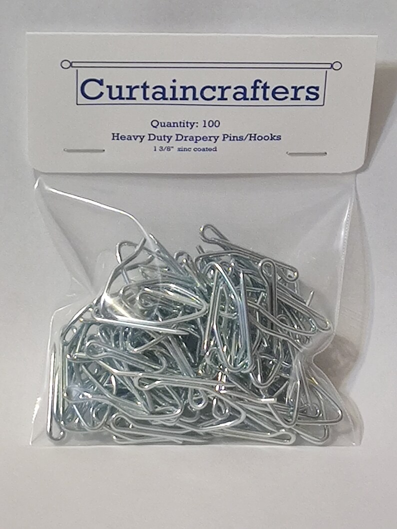 100 Heavy Duty Professional Grade Drapery Pins / Hooks for Pleated ...