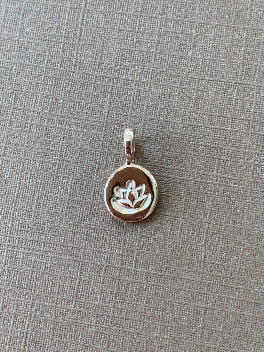 Mini 14k Solid ROSE Gold Nugget Pendant lotus - Etsy
