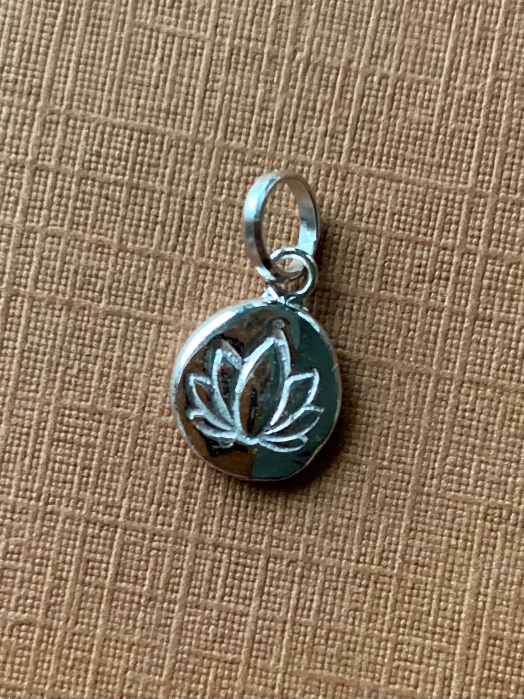 Mini 14k Solid White Gold Nugget Pendant "lotus" Golden Nuggets ...