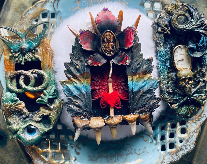 Lit, Enchanted Art Shrine, Whitmire Art, Altarpiece, Match Box, Mixed ...