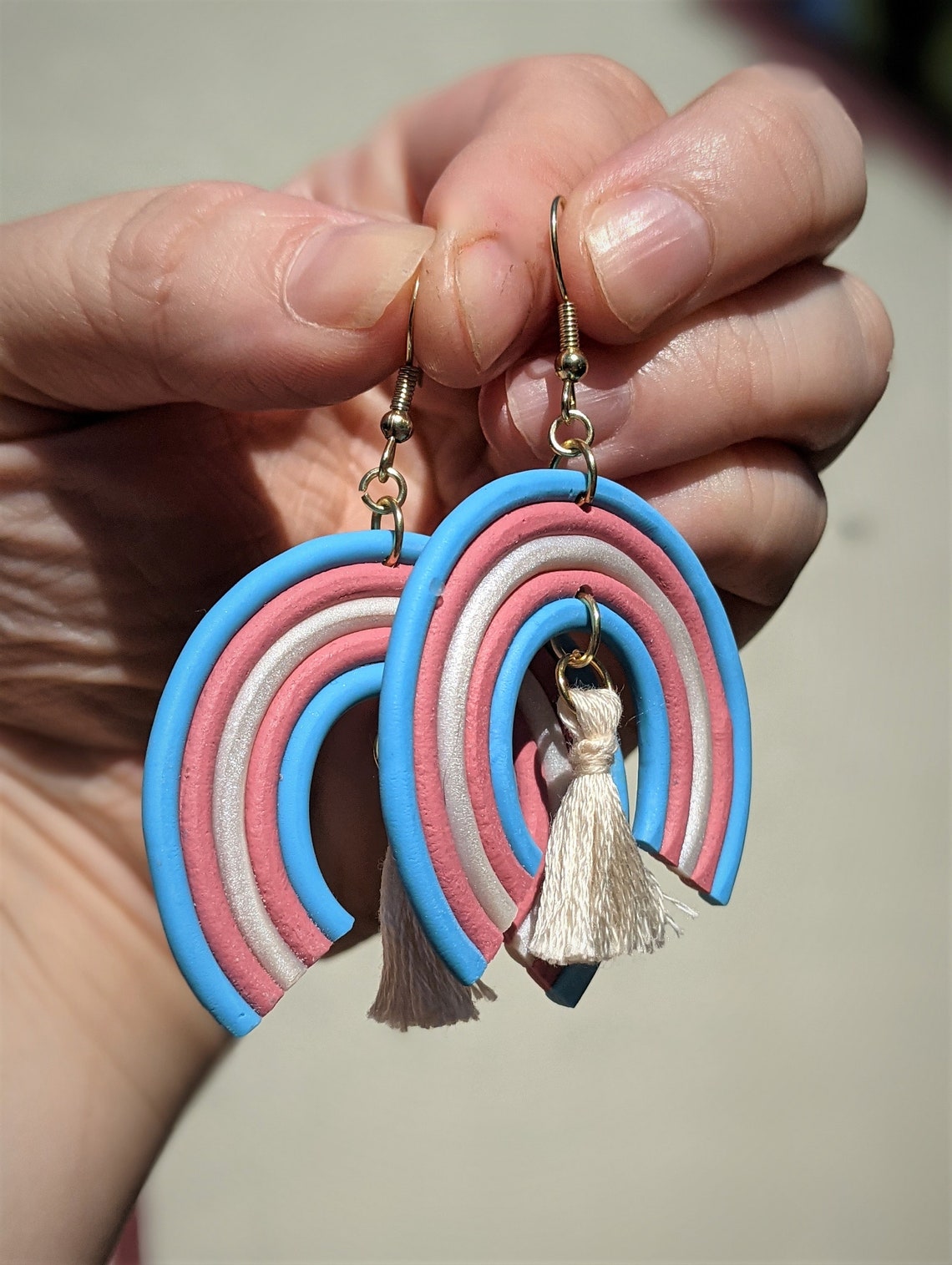 Trans Pride Earrings Trans Earrings Blue & Pink Earrings | Etsy