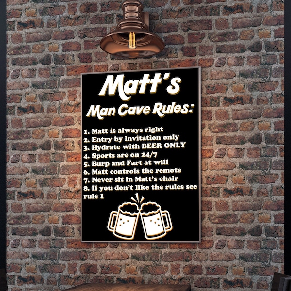 Man Cave Poster - Etsy UK