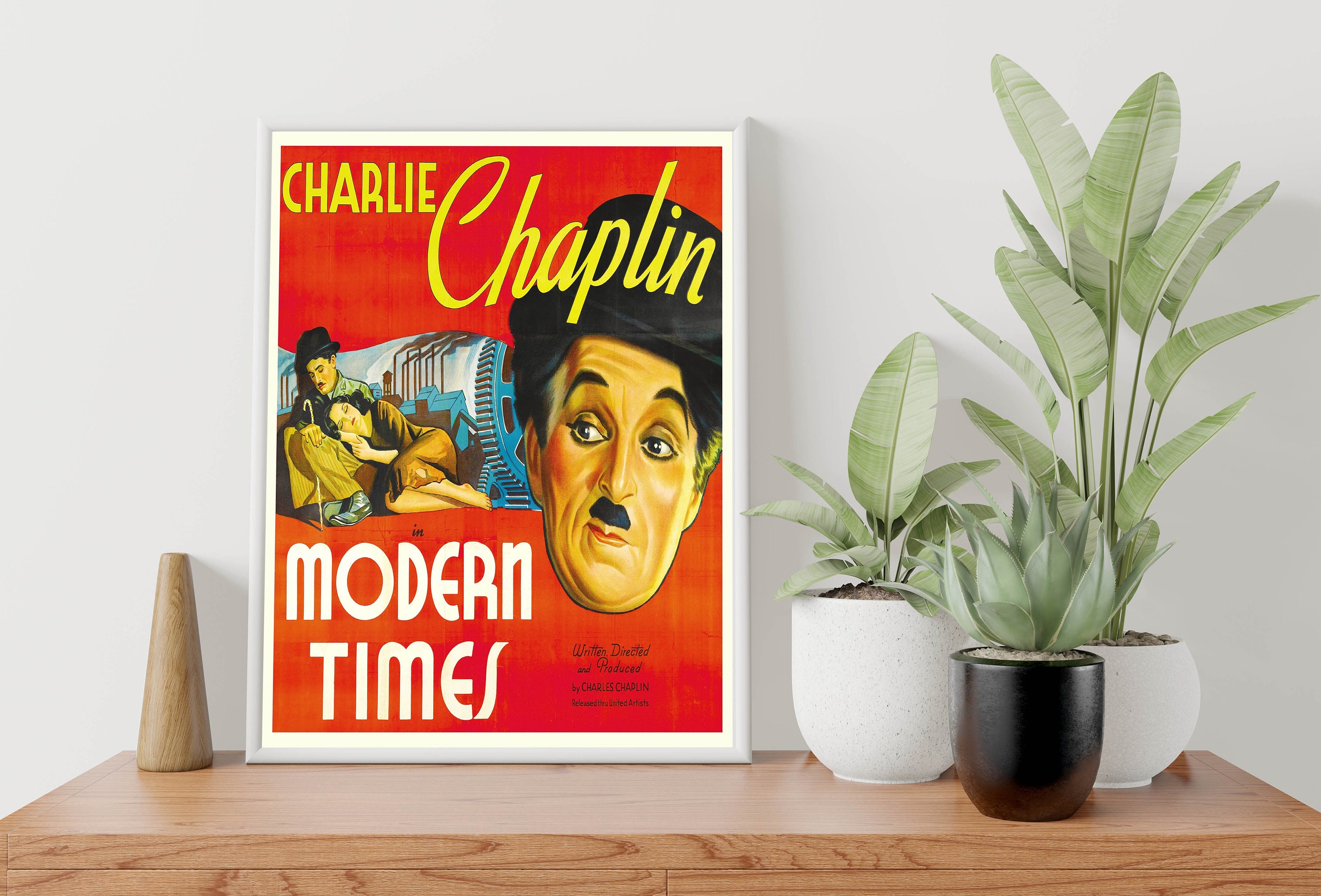 Modern Times Film Poster Charlie Chaplin Print Classic - Etsy