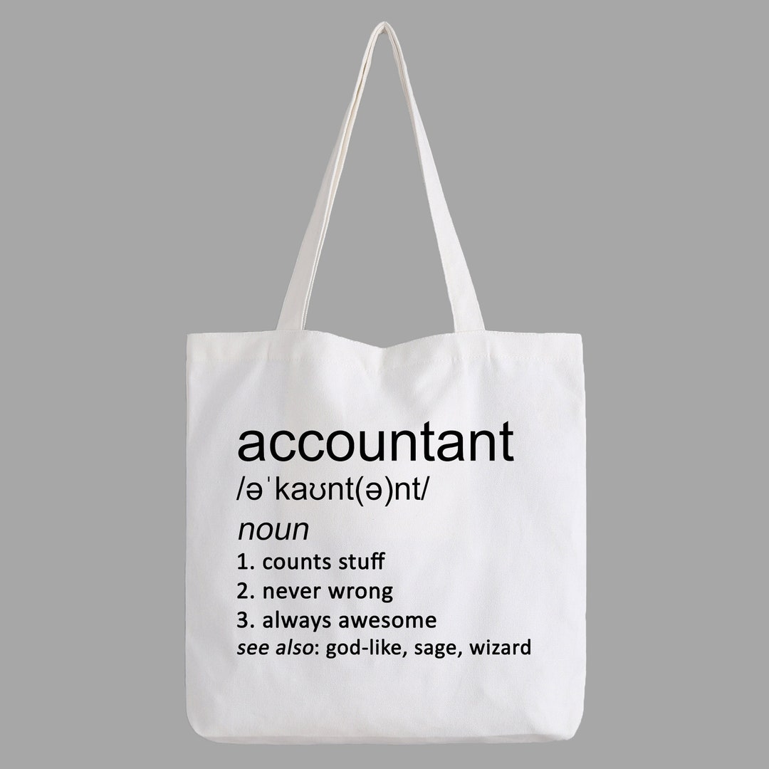 Accountant Funny Tote Bag Black White Beige Shopping Shopper Job Work ...