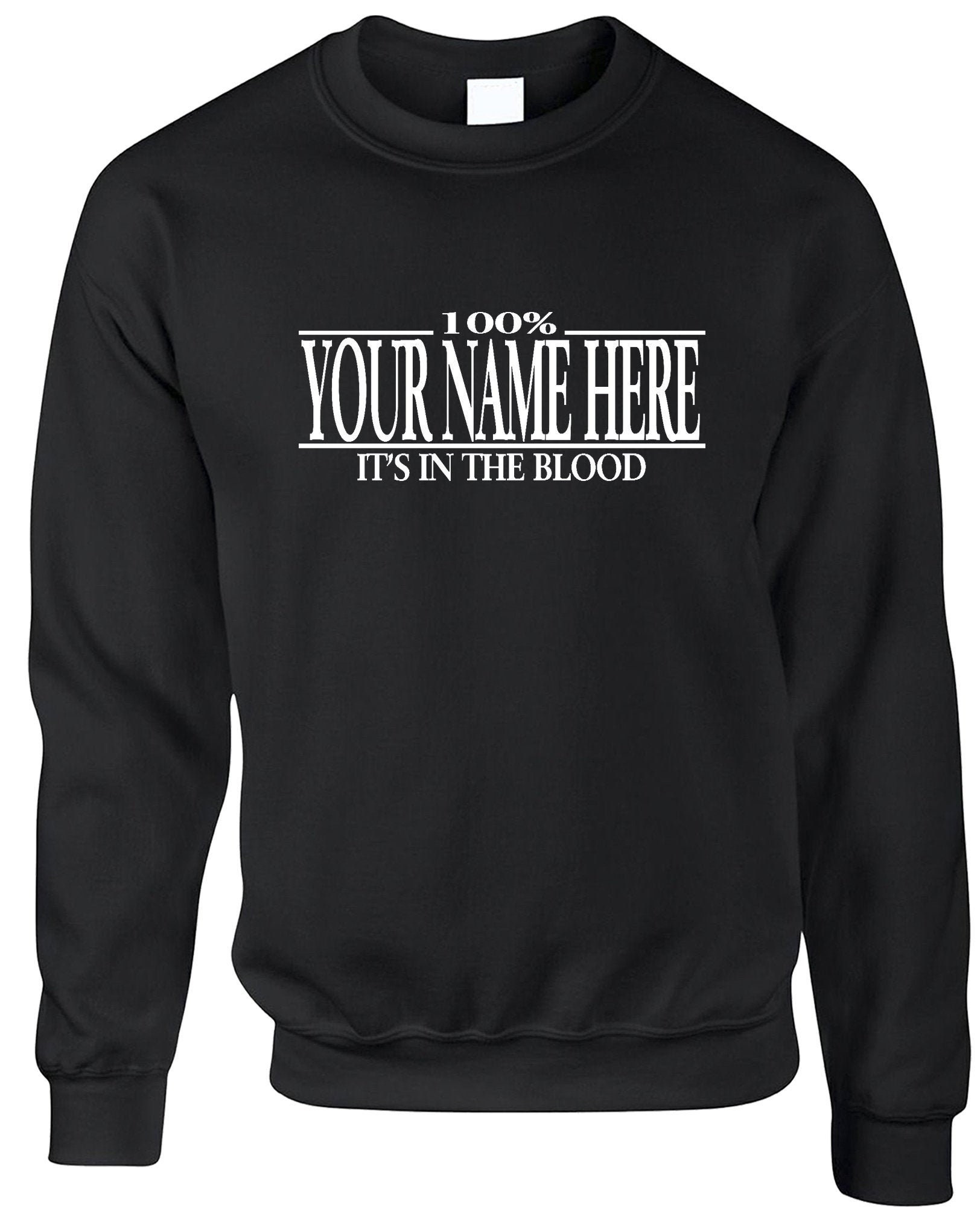 Surname Men s Sweatshirt Family Name Customised Custom Personalisable