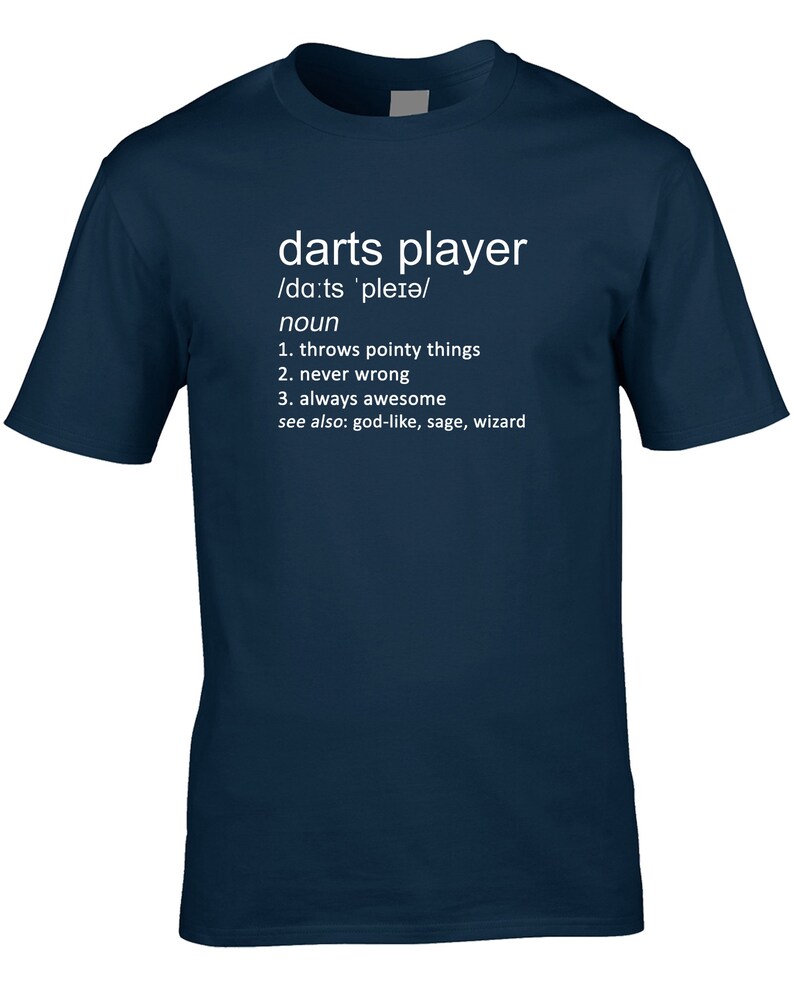 Darts Player Men's Funny Definition T-shirt Dart Flights Board Pub Game ...
