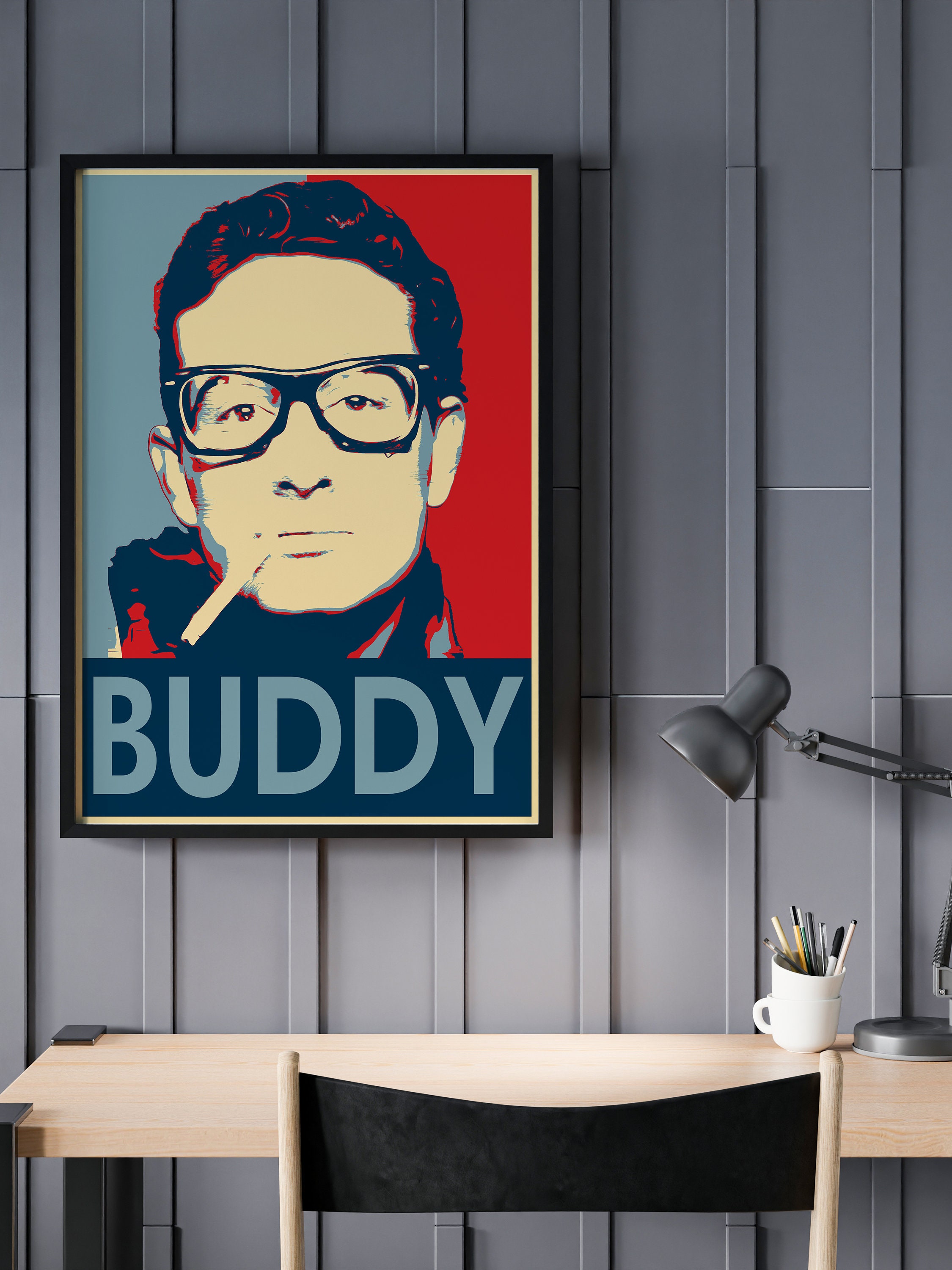 Buddy Holly Poster Buddy Holly Print Buddy Holly Music Poster Rock And ...