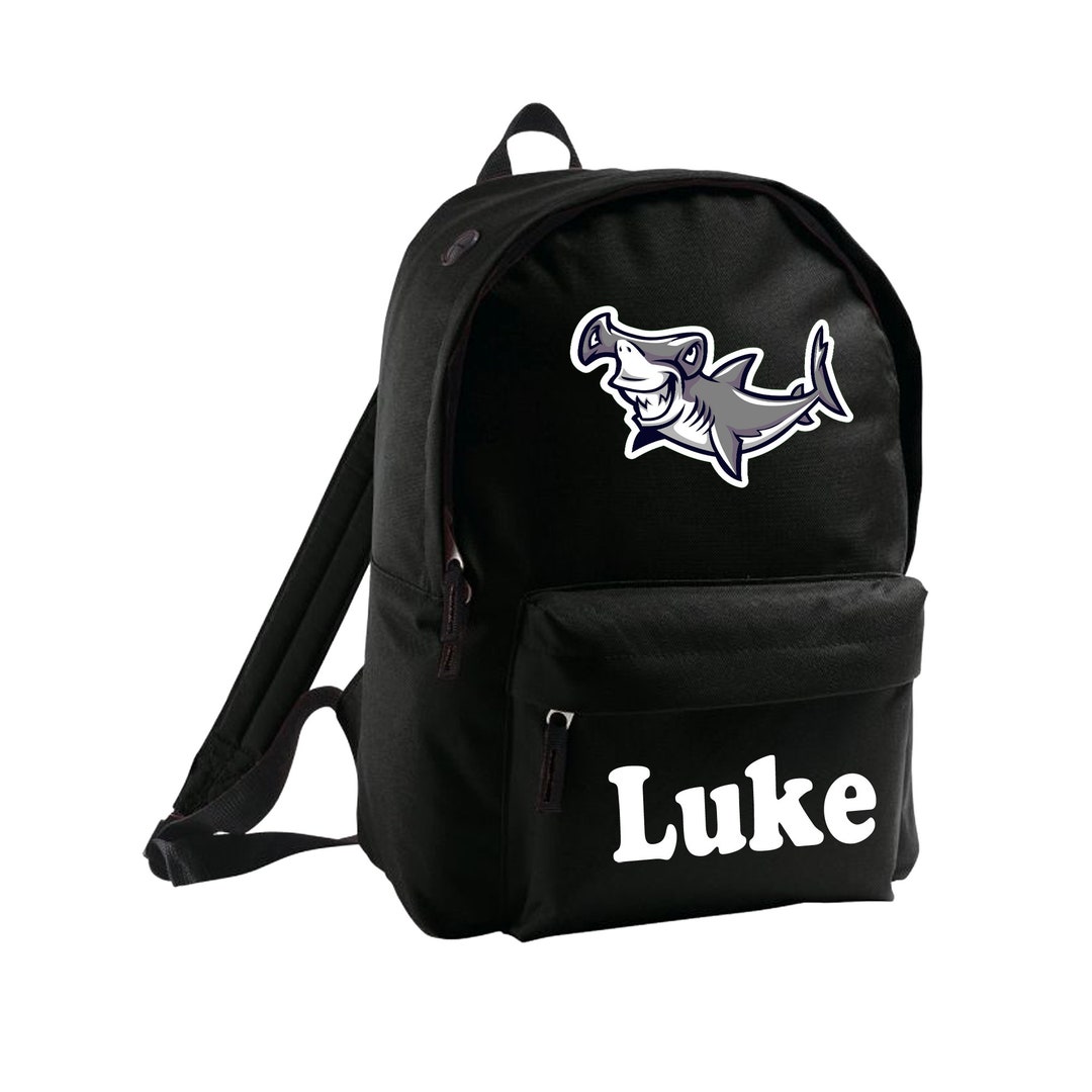 Hammerhead Shark Kids Backpack Personalised Add Name of Choice Boys ...
