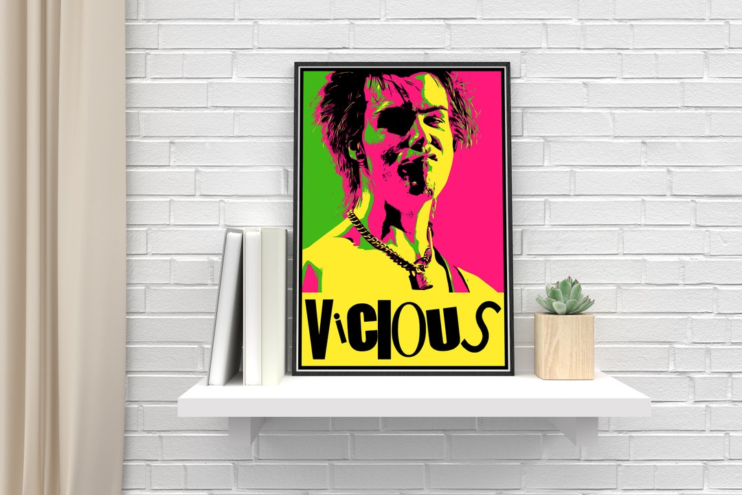 Sid Vicious Poster Sex Pistols Art Print Pink Inspired Art God Save The Queen Punk Music British