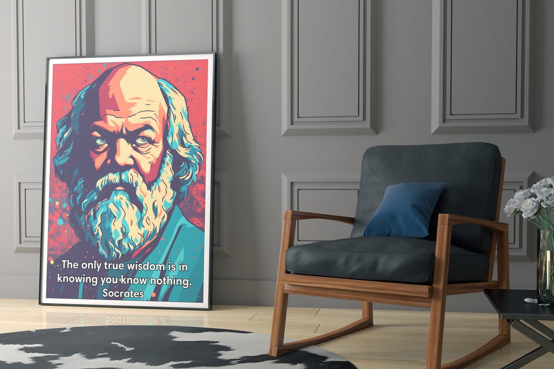 Socrates Quote Print Colourful Pop Art Wall Art Poster Greek Philosophy ...