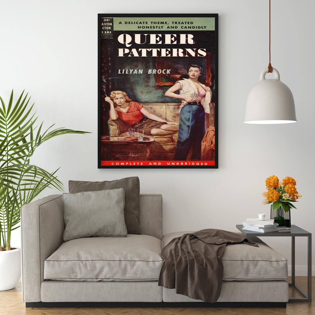 Queer Patterns Pulp Book Cover Reproduction Lesbian LGBT Vintage Art Print Poster Print Classic ...
