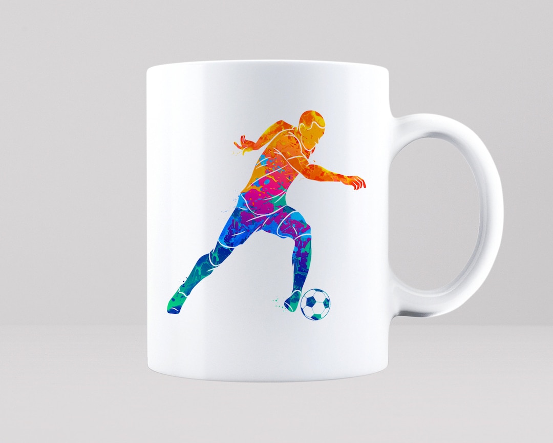 Footballer Colour Splash Art Mug Football Soccer Sports Team Club Sport ...