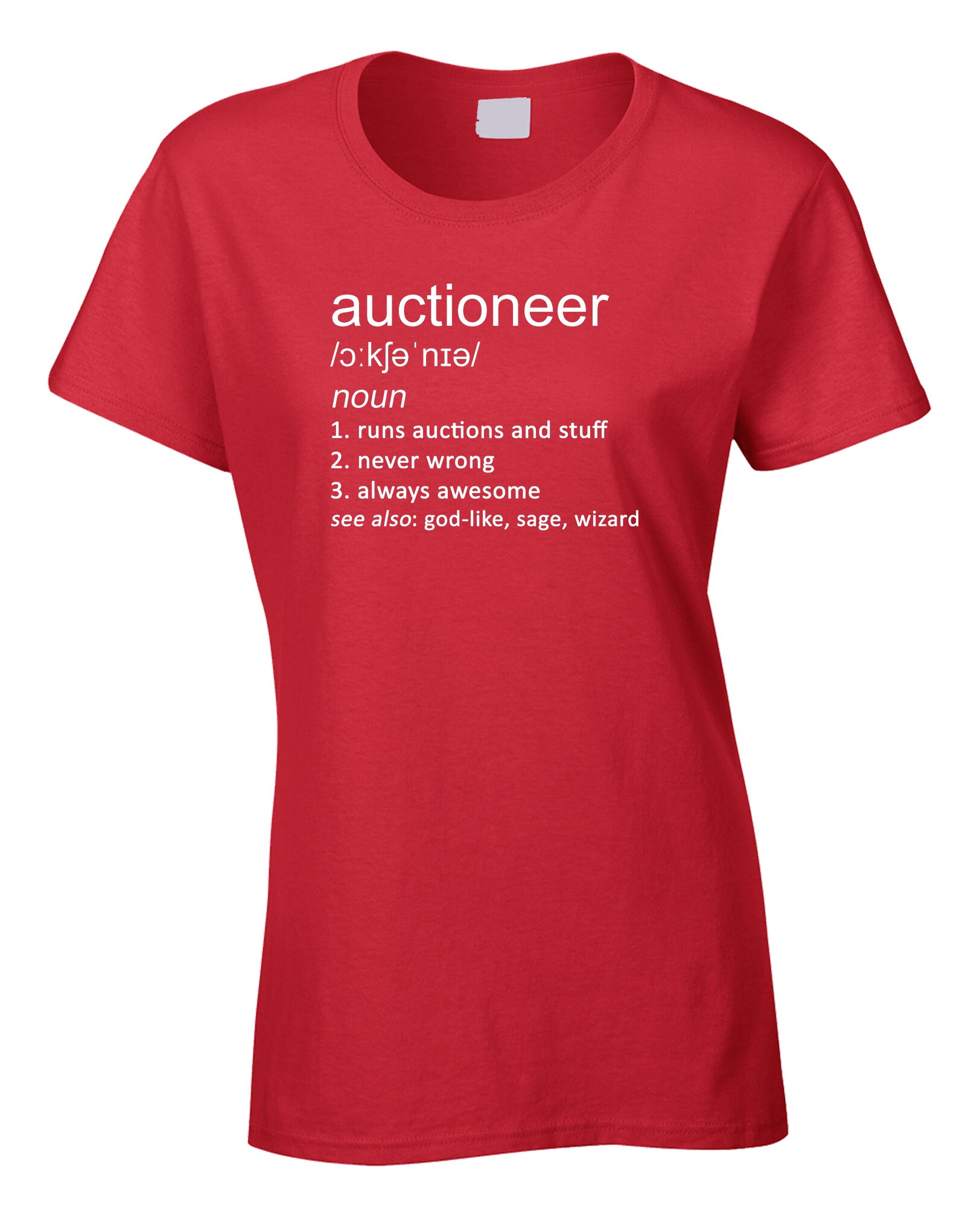 Auctioneer Women's Funny Definition T-Shirt Auction House | Etsy